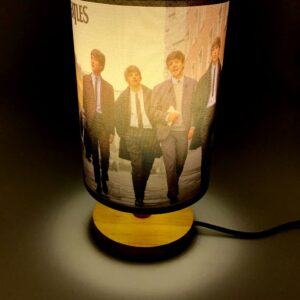 Table Lamp Bedside Night Light Beatles Wood Base Room Decoration or Great Gift Ideas