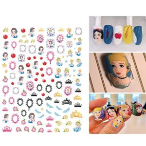 Cute Cartoon Nail Art Sticker Nail Art Supplies 3D Self-Adhesive Nail Decals Designer Nail Stickers Cartoon Nail Designs for Women Girls Acrylic Nails Decoration Manicure Accessories 4 Sheets