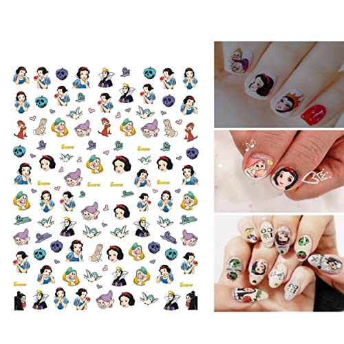 Cute Cartoon Nail Art Sticker Nail Art Supplies 3D Self-Adhesive Nail Decals Designer Nail Stickers Cartoon Nail Designs for Women Girls Acrylic Nails Decoration Manicure Accessories 4 Sheets