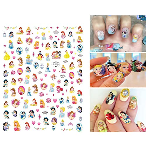 Cute Cartoon Nail Art Sticker Nail Art Supplies 3D Self-Adhesive Nail Decals Designer Nail Stickers Cartoon Nail Designs for Women Girls Acrylic Nails Decoration Manicure Accessories 4 Sheets