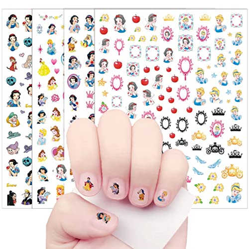 Cute Cartoon Nail Art Sticker Nail Art Supplies 3D Self-Adhesive Nail Decals Designer Nail Stickers Cartoon Nail Designs for Women Girls Acrylic Nails Decoration Manicure Accessories 4 Sheets