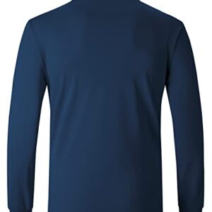 SWISSWELL Golf Shirts for Men Long Sleeve Work Polo Shirts Performance Athletic Shirts Navy 3XL