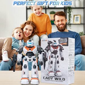 Remote Control Robot Toys for Kids, RC Robot Toy with Dancing/Shooting, Rechargeable Programmable with 2.4GHz Intelligent Gesture Sensing Smart Robot Gift Toy for 3 4 5 6 7 8+ Year Old Kids Boys Girls