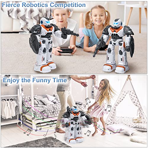 Remote Control Robot Toys for Kids, RC Robot Toy with Dancing/Shooting, Rechargeable Programmable with 2.4GHz Intelligent Gesture Sensing Smart Robot Gift Toy for 3 4 5 6 7 8+ Year Old Kids Boys Girls