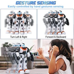 Remote Control Robot Toys for Kids, RC Robot Toy with Dancing/Shooting, Rechargeable Programmable with 2.4GHz Intelligent Gesture Sensing Smart Robot Gift Toy for 3 4 5 6 7 8+ Year Old Kids Boys Girls