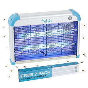 electric bug zapper, 3000 volt powerful flying insect mosquito flies killer 20w blue uv light attract, plug-in pest control machine for moth,fruit fly,fungus gnat,garage bug catcher/eliminator/shocker