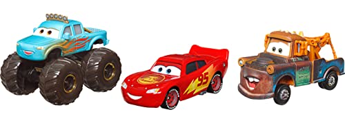 Mattel Disney and Pixar Cars Mini Racers 3-Pack of Small Die-Cast Toy Cars & Trucks Inspired by Favorite Characters (Styles May Vary) (Amazon Exclusive)