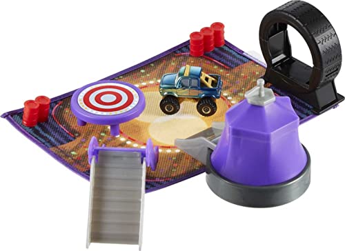 Mattel ​Disney and Pixar Cars Toys, Mini Racers On-the-Go Show Time Playset with 1 Mini Ivy Truck, Accessories & Portable Case