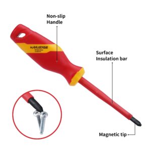 Manusage 1000V Insulated Electrician Screwdriver & Pliers Set with Pouch, Professional 8-Pieces CR-V Magnetic Phillips Slotted Screwdrivers