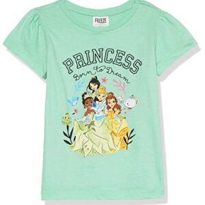 Disney Princess Girls T-Shirt-Cinderella, Belle, Tiana, Mint (TD), 4T