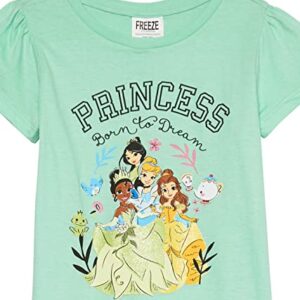 Disney Princess Girls T-Shirt-Cinderella, Belle, Tiana, Mint (TD), 4T