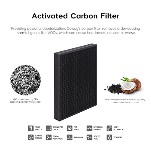 Coway Airmega 230/240 Air Purifier Replacement Filter Set, Max 2 Green True HEPA and Active Carbon Filter