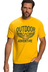 jp 1880 menswear big & tall plus size l-8xl outdoor print tee golden yellow xxxx-large 808934459