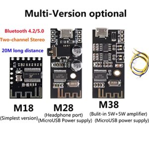 QCCAN MH-M18/M28/M38 MP3 Decoder Board Bluetooth 4.2 5.0 Audio Module MP3 Receiver Board Wireless Stereo Sound Module (M18)