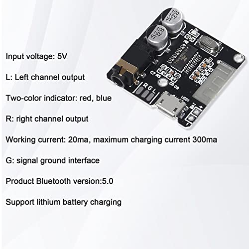 QCCAN 4Pcs Bluetooth Audio Receiver Board VHM-314 Bluetooth 5.0 MP3 Lossless Decoder Board Wireless Stereo Music Module 3.7-5V