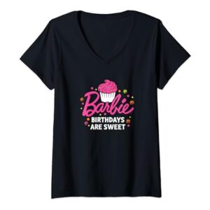 Barbie - Birthdays Are Sweet V-Neck T-Shirt