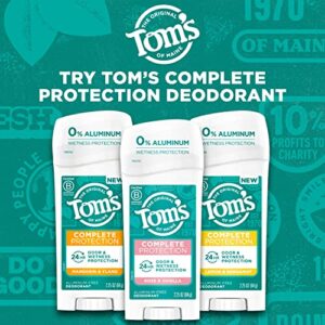 Tom's of Maine Complete Protection Aluminum-Free Natural Deodorant for Women, Rose & Vanilla, 2.25 oz