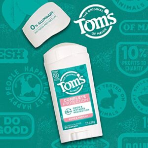 Tom's of Maine Complete Protection Aluminum-Free Natural Deodorant for Women, Rose & Vanilla, 2.25 oz