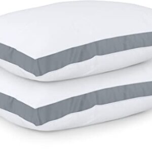 Utopia Bedding Bed Pillows for Sleeping Standard Size (Grey), Set of 2, Cooling Hotel Quality, Gusseted Pillow for Back, Stomach or Side Sleepers