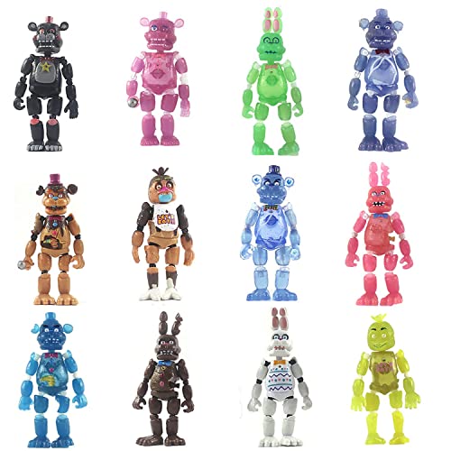 MOV Lightening Toy Security Breach Series Foxy Bonnie Fazbear PVC Action Figures Models Dolls Birthday Gift Toys for Kids (d)