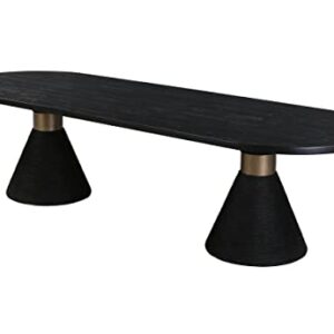 TOV Furniture Rishi 30" H Oval Rope Modern Acacia Wood Dining Table in Black