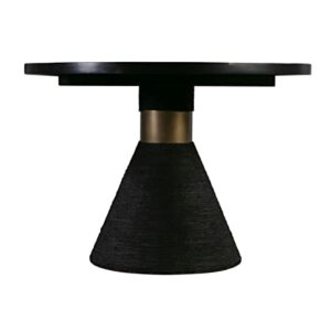 TOV Furniture Rishi 30" H Oval Rope Modern Acacia Wood Dining Table in Black