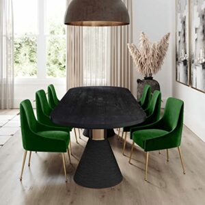 TOV Furniture Rishi 30" H Oval Rope Modern Acacia Wood Dining Table in Black