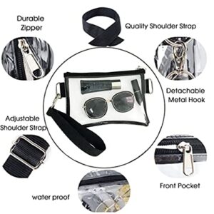 XXRCBag Clear Stadium Bag, Approved for Crossbody Purse, Adjustable Shoulder Concert Sport Women's Pocket, Internal Activity Strap Pocket, Suitable for Airports, Stadiums