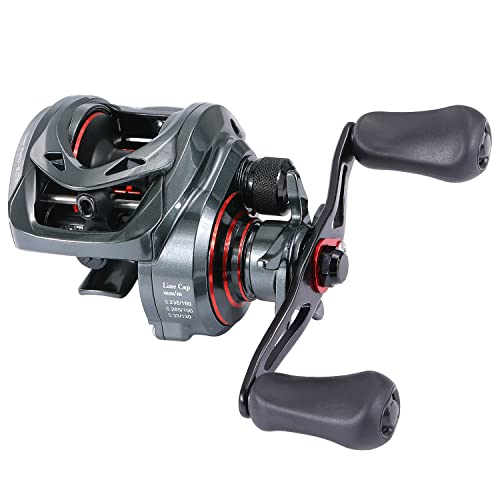 Sougayilang Baitcasting Fishing Reel, 8:1 High Speed Gear Ratio Super Smooth and Powerful Low Profile Baitcaster Reel with Maganic Brake System for Freshwater,Saltwater Best Gifts