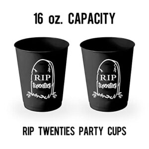 RIP Twenties Cups, RIP to My Twenties Cups, Death to My Cups, Death to My 20s Birthday Party Decorations, RIP to My 20s Birthday Party Decorations, 30th Birthday Party Supplies, (16 Count, 16 Oz.)