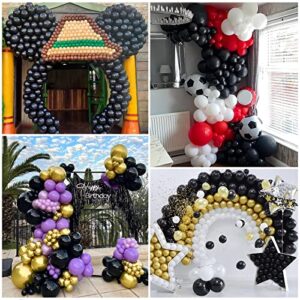 Black Balloons, 106pcs Black Balloon Garland Arch Kit Different Sizes 5 10 12 18 Inch Latex Balloons for Birthday Graduation Wedding Retirement Anniversary Halloween New Year Holiday Party Decorations