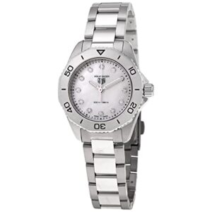 tag heuer aquaracer quartz diamond white mother of pearl dial ladies watch wbp1416.ba0622