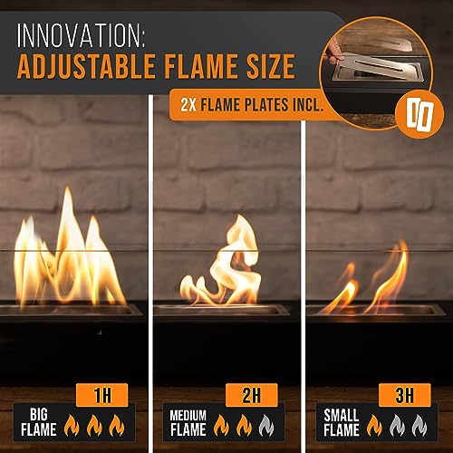 Flammtal Tabletop Fire Pit [3h Burning Time] - Table Top Firepit Indoor & Outdoor - Smores Maker with 4 Roasting Sticks - Portable Fire Pit with Adjustable Flames - Ethanol Table Top Fire Pit Bowl