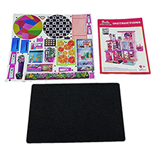 Replacement Parts for Barbie Doll Dreamhouse Playset - GRG93 ~ Replacement Outdoor Grass Patch, Stickers and Instructions