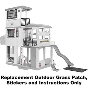 Replacement Parts for Barbie Doll Dreamhouse Playset - GRG93 ~ Replacement Outdoor Grass Patch, Stickers and Instructions