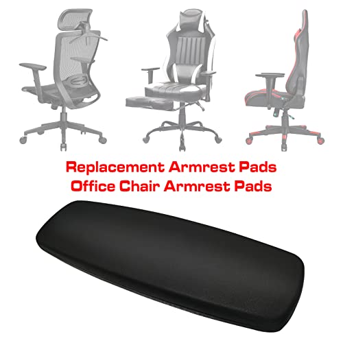 MYFUNSHOP Gaming Chair Replacement Armrest Arm Pads Universal Soft PU Leather Office Chair Parts(1 Pair) Black