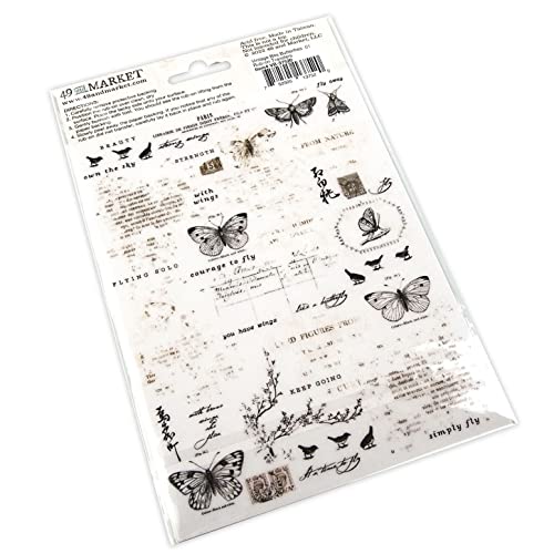 Essential Butterflies Rub-On Transfers - 49 and Market