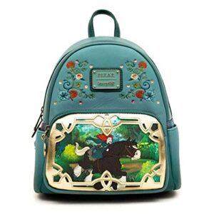 loungefly disney mini backpack, disney princess stories series pixar merida, brave