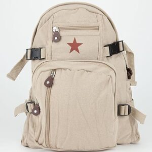 Rothco Khaki Vintage Star Back Pack with Red Star 9162