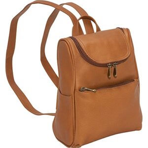 le donne leather womens on the go backpack (tan)