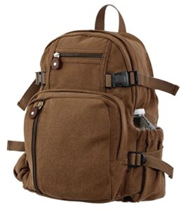 rothco vintage canvas mini backpack-earth brown