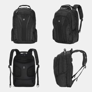 LEVEL8 Laptop Backpack, Durable Work Backpack for Men Women, Computer Bag for Business Fits 15.6" Laptop and Notebook - Black