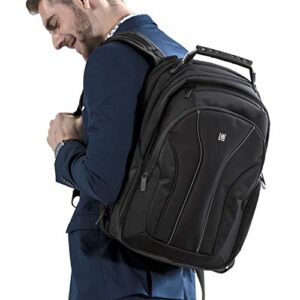 LEVEL8 Laptop Backpack, Durable Work Backpack for Men Women, Computer Bag for Business Fits 15.6" Laptop and Notebook - Black