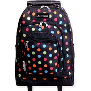 Everest Wheeled Backpack with Pattern, Polkadot, One Size