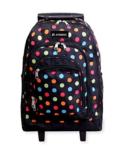 Everest Wheeled Backpack with Pattern, Polkadot, One Size