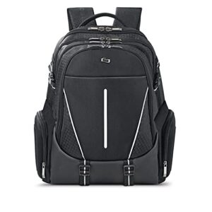 solo new york rival 17.3 inch laptop backpack with hardshell side pockets, black