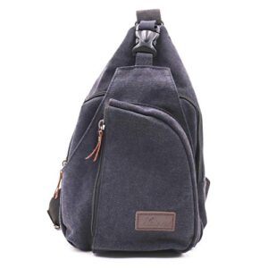 kalevel outdoor travel crossbody backpack casual shoulder chest bag (black,l)