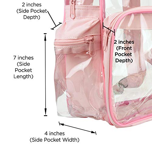 DALIX Small Clear Backpack Bag in Pink