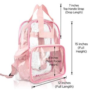 DALIX Small Clear Backpack Bag in Pink