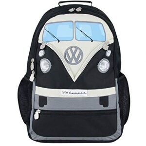 BRISA VW Collection - Volkswagen Hiking Laptop University Backpack in T1 Bus Campervan Design (30 L/7.9 gal/Large/Black)